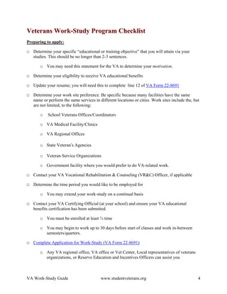 VA Work Study Guide | PDF