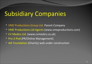Vme Productions Presentation | PPT