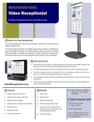 Video Receptionist Flyer | PDF