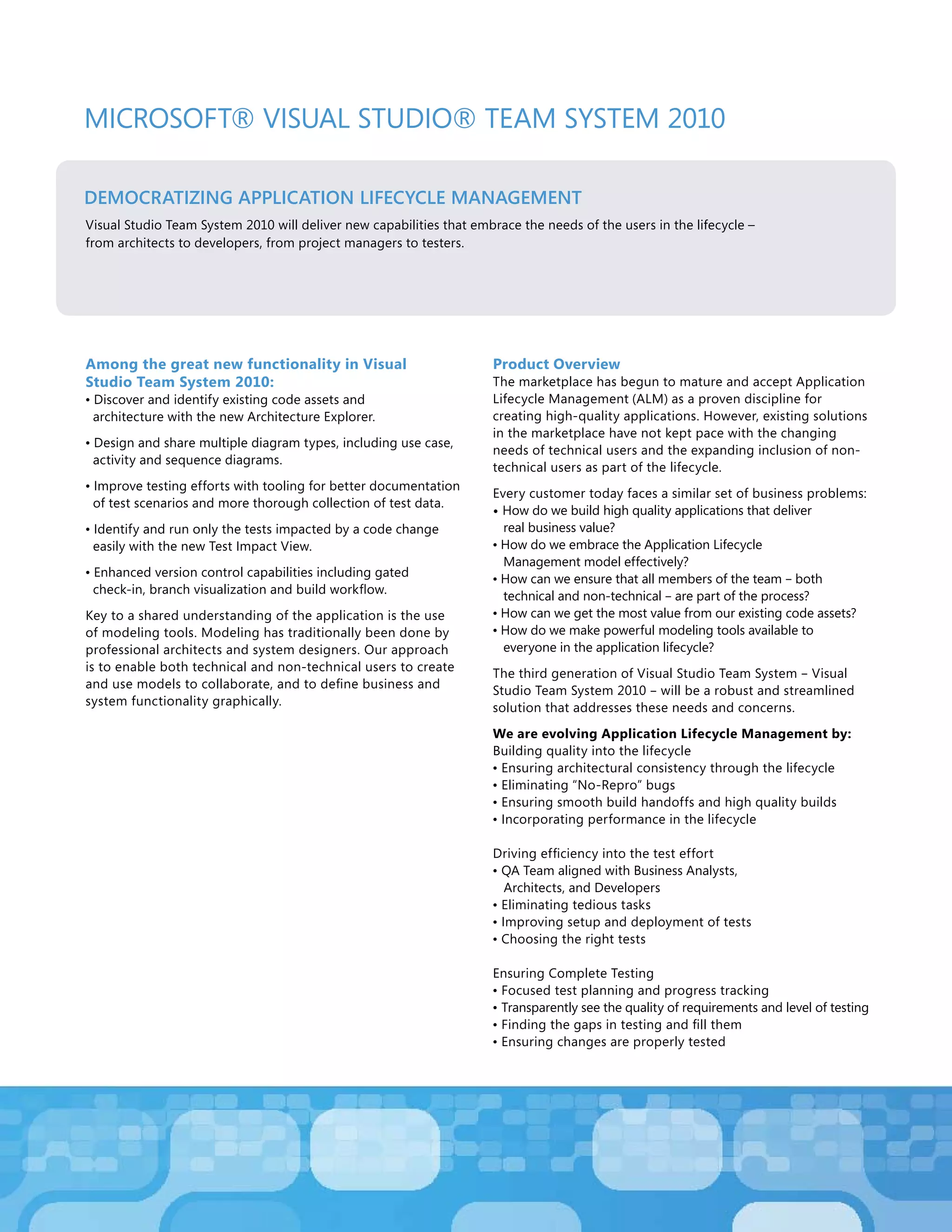 Visual Studio2010 Product Overview | PDF