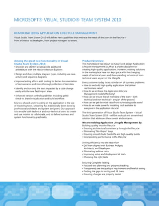 Visual Studio2010 Product Overview | PDF