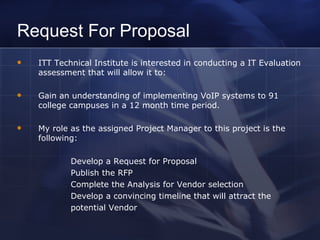VoIP Project Request For Proposal Presentation | PPT