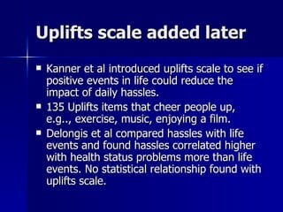 Stress - Life changes & Daily Hassles | PPT