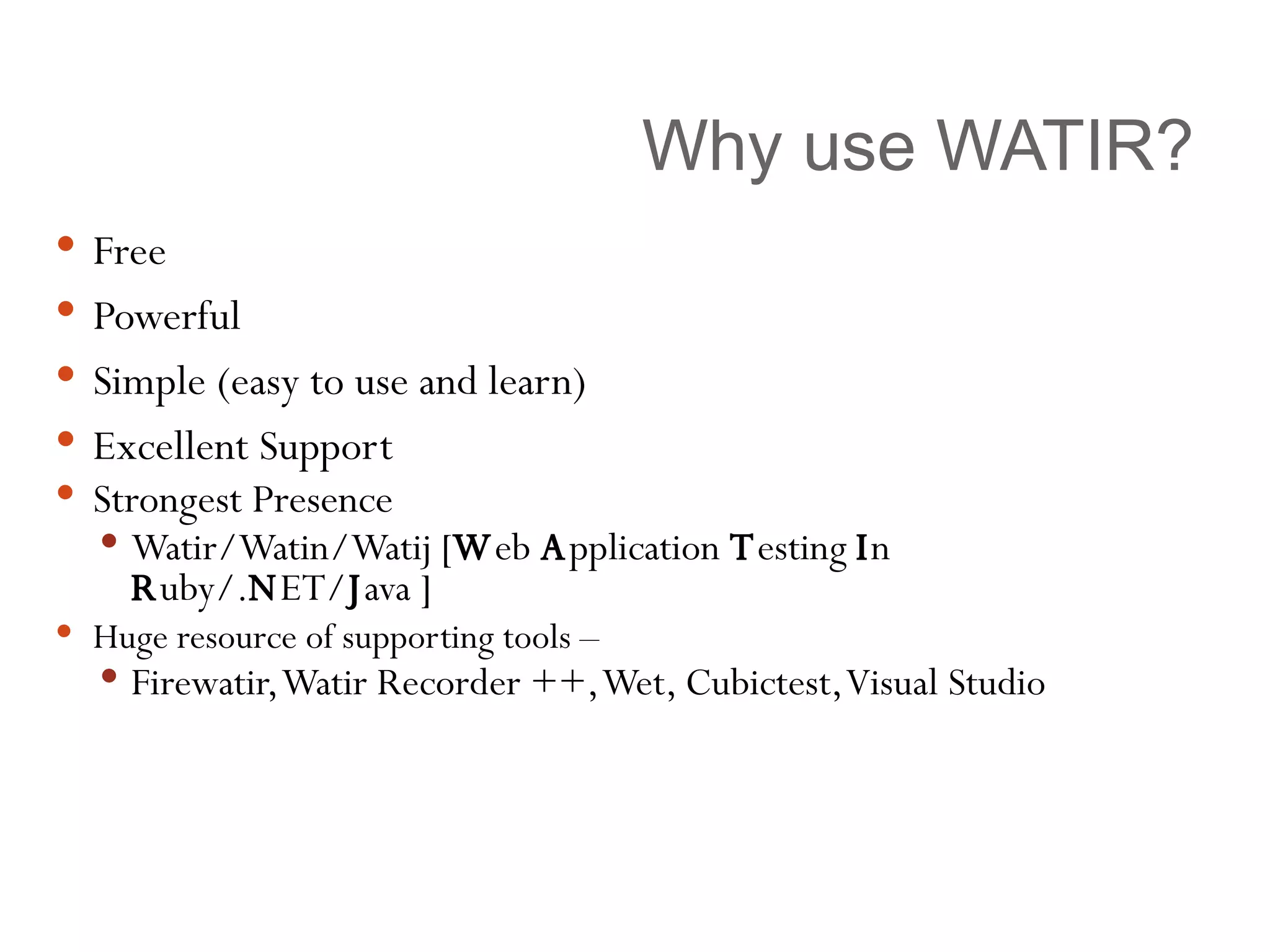 Watir Presentation Sumanth Krishna. A | PPT