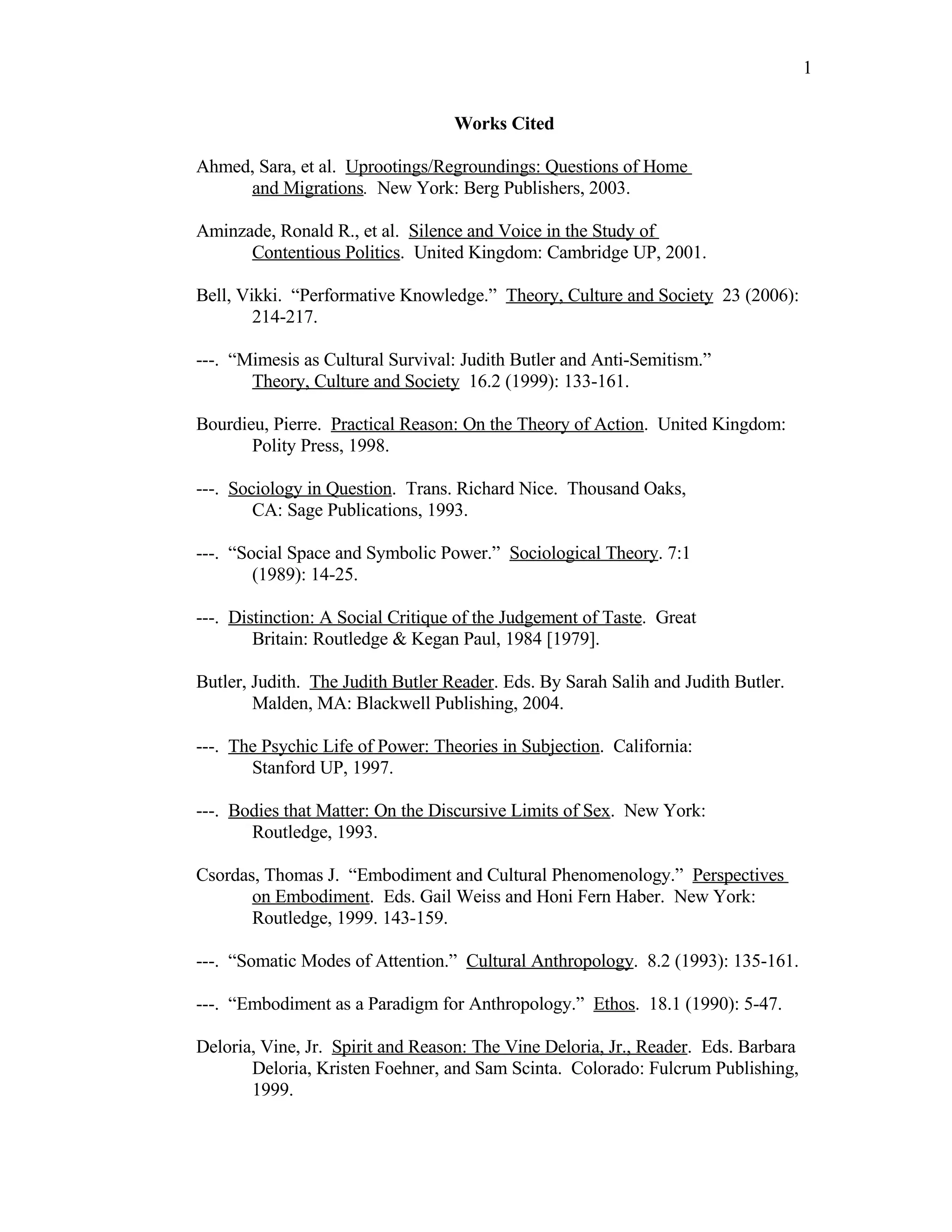 Works Cited Sources For Dissertation | DOC