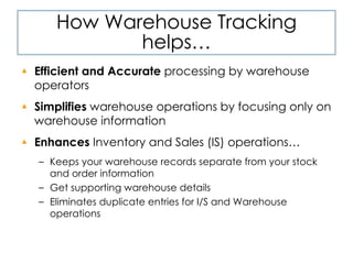 Warehouse Tracking | PPT