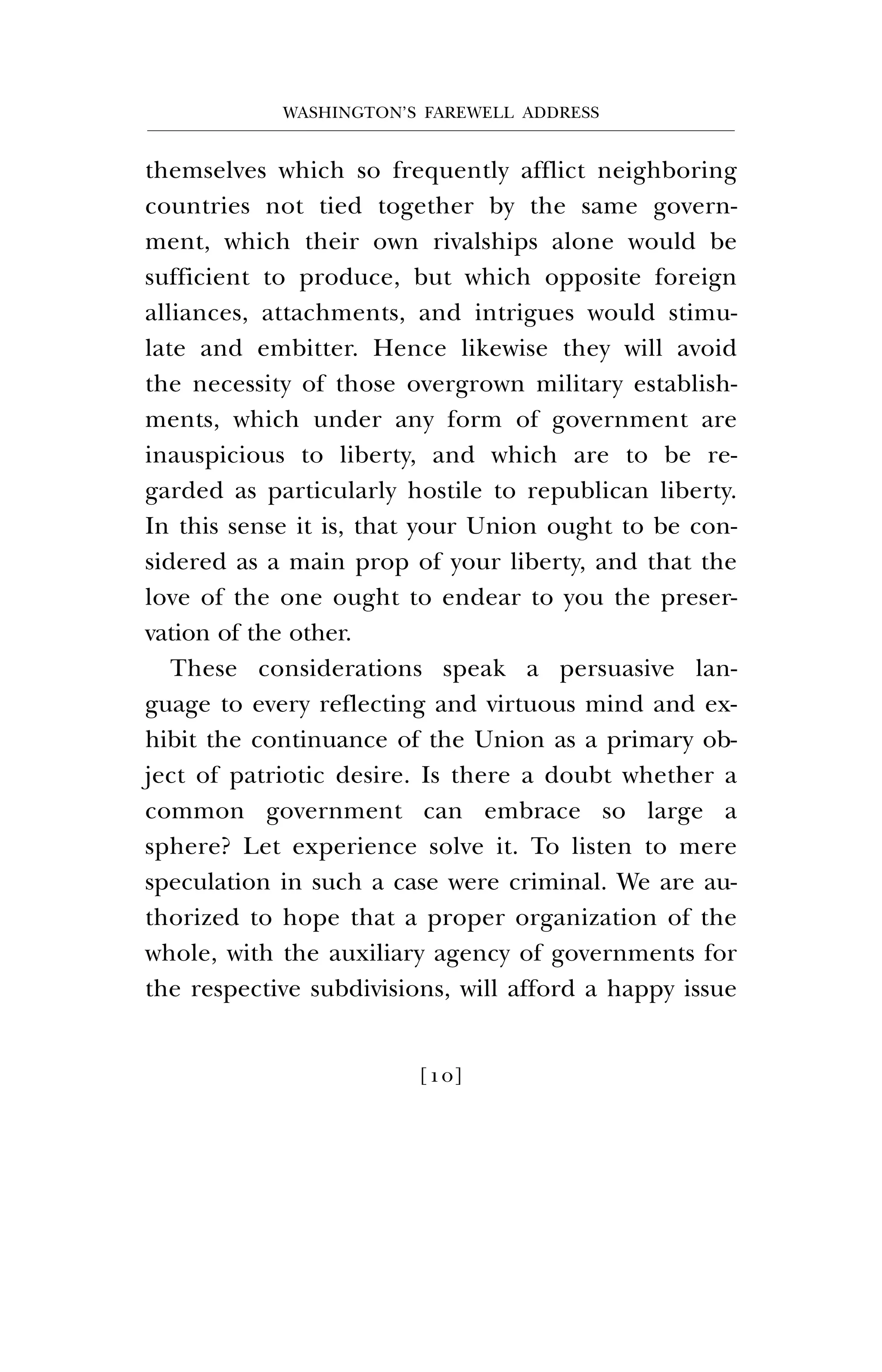 Washingtons Farewell Address | PDF