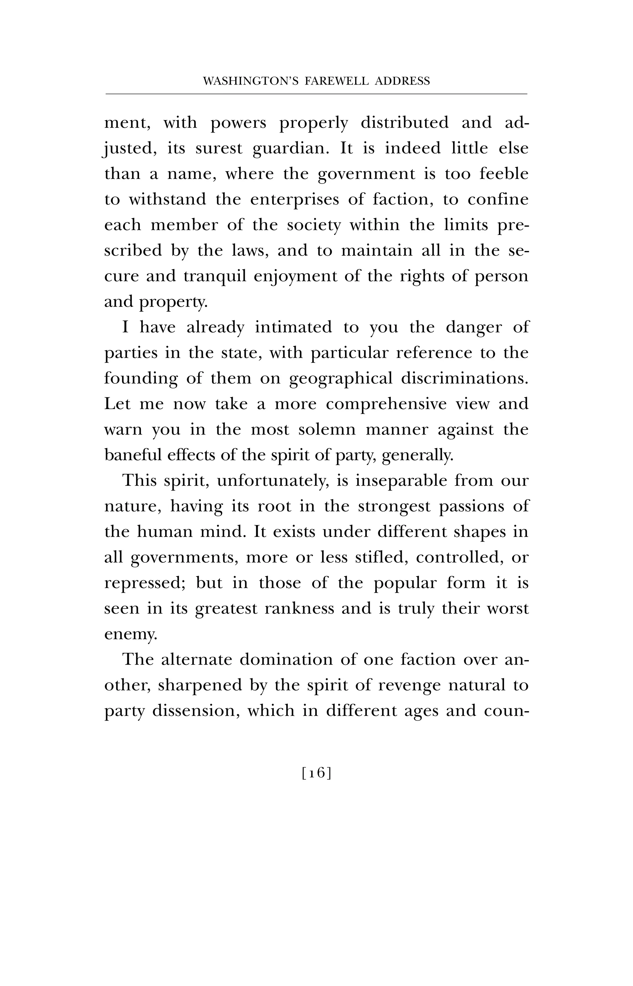 Washingtons Farewell Address | PDF