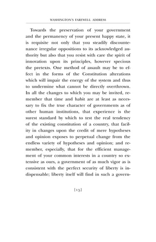 Washingtons Farewell Address | PDF