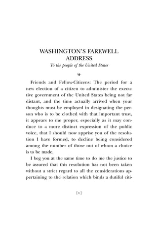 Washingtons Farewell Address | PDF | Civic affairs | Politics