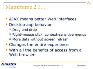 Web 2.0+Mainframe = Mainframe 2.0 | PPT