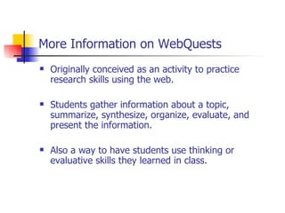 Web Quest Power Point | PPT