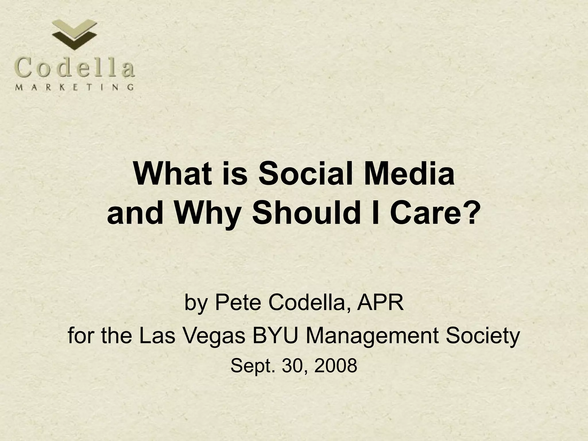 What is Social Media and Why Should I Care? | PPT