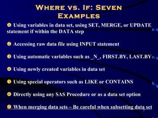 Where Vs If Statement | PPT
