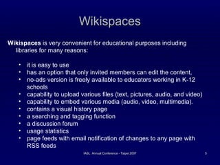 Wikis In School Libraries | PPT | Internet for Beginners | Internet