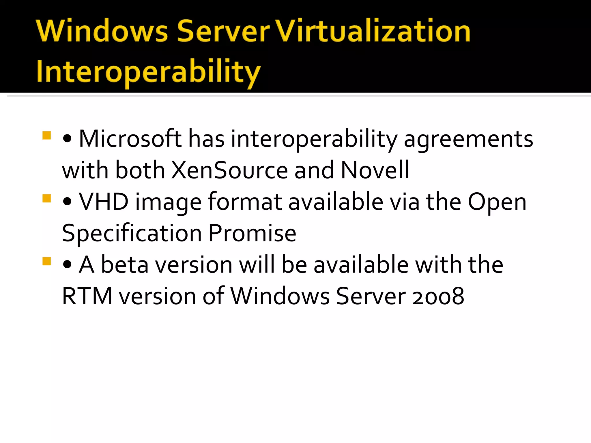 Windows Server Virtualization | PPT