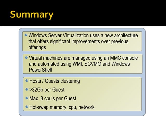 Windows Server Virtualization | PPT