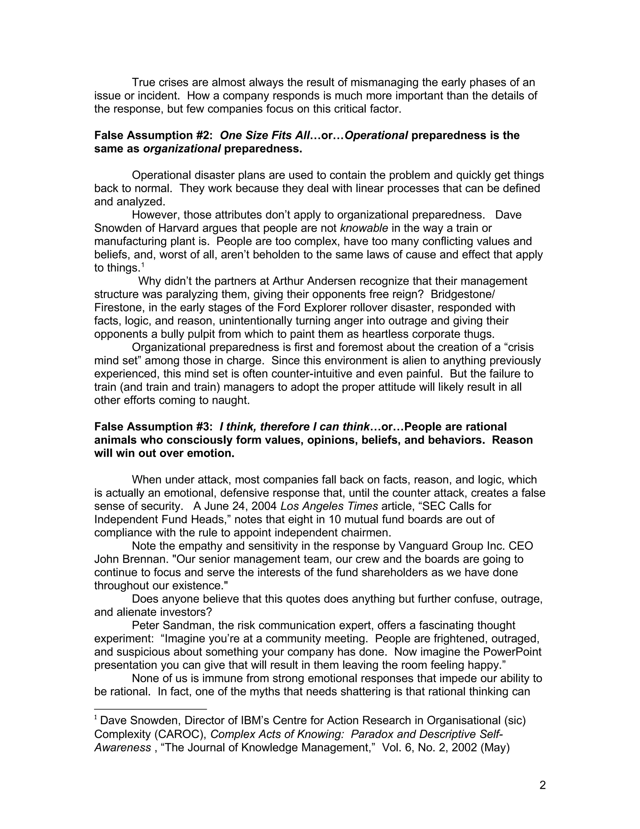 Derailed Crisis Plans | PDF