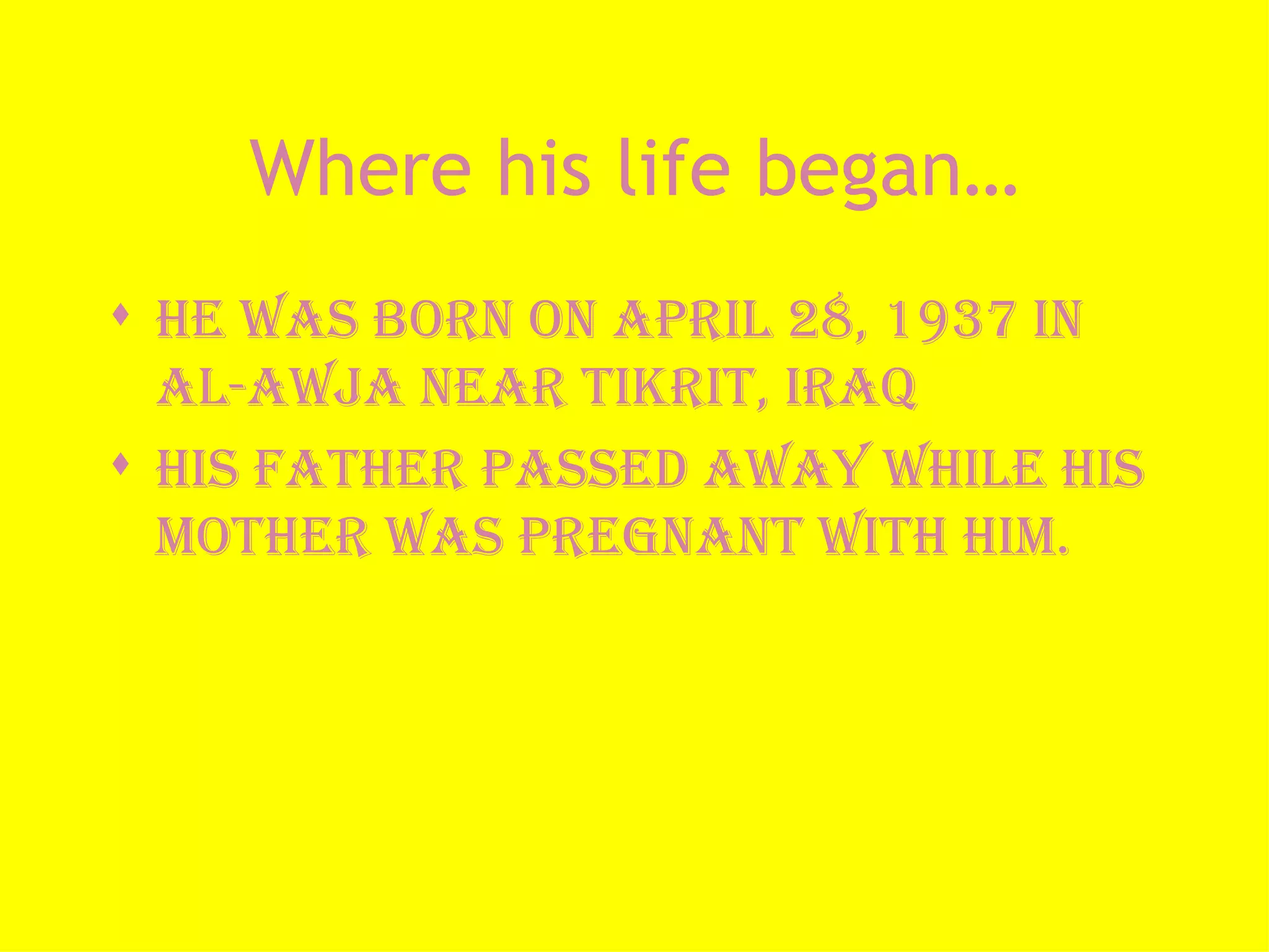 The Rise and Fall of Saddam Hussein | PPT