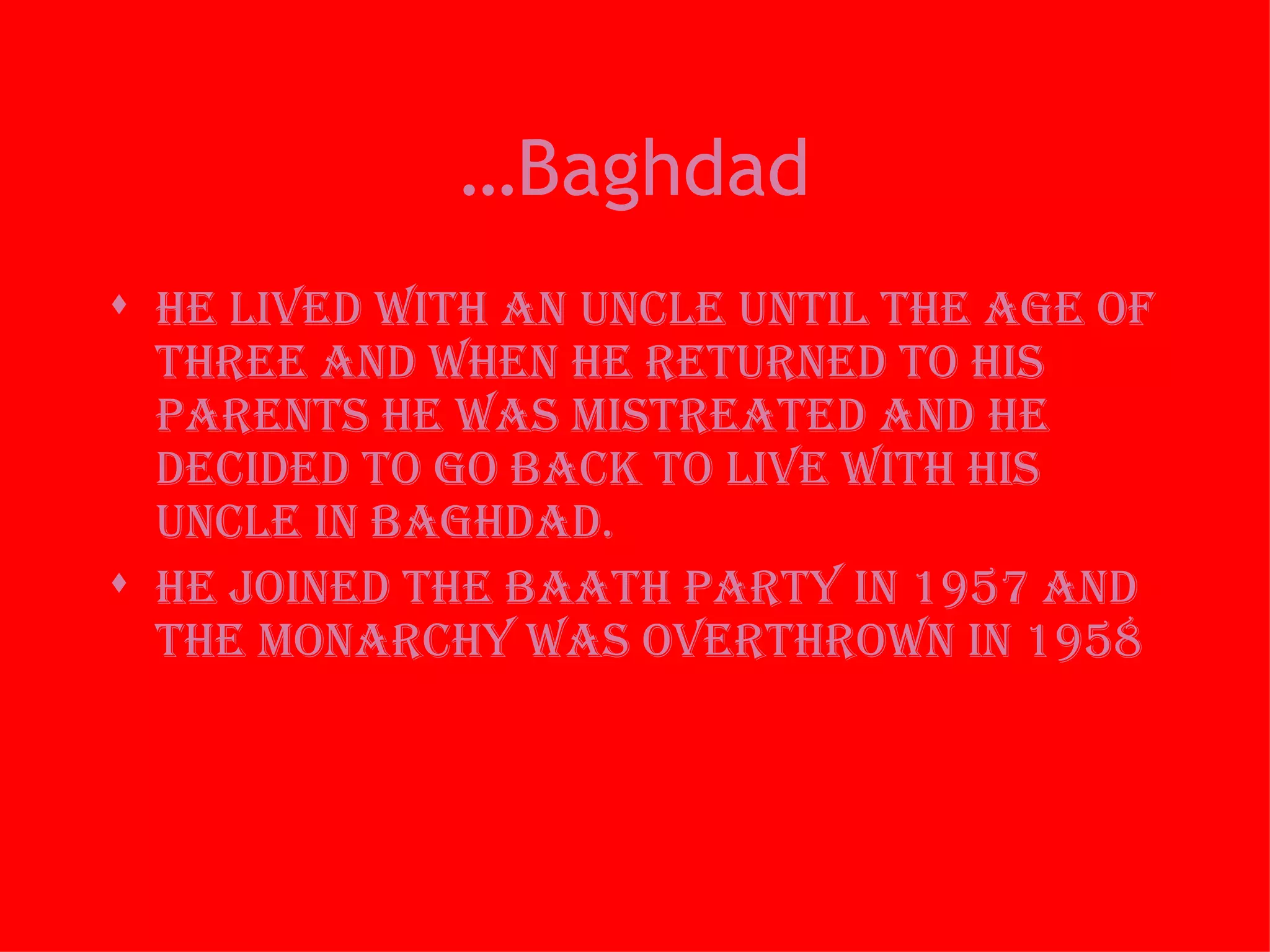 The Rise and Fall of Saddam Hussein | PPT