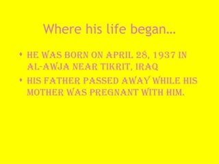 The Rise and Fall of Saddam Hussein | PPT