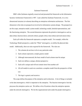 Zachman Framework | DOC