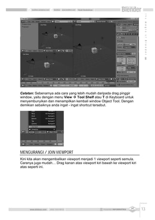 Tutorial Blender 3D Pengenalan Interface Fundamental | PDF
