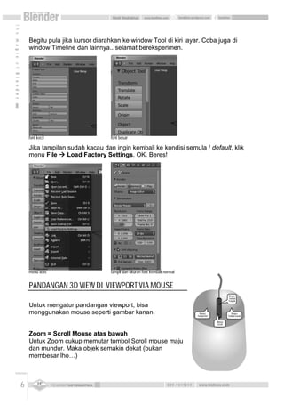 Tutorial Blender 3D Pengenalan Interface Fundamental | PDF