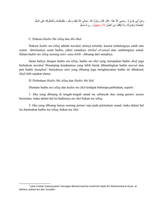 Hadits Mu'allaq & Mu'dlol | DOC
