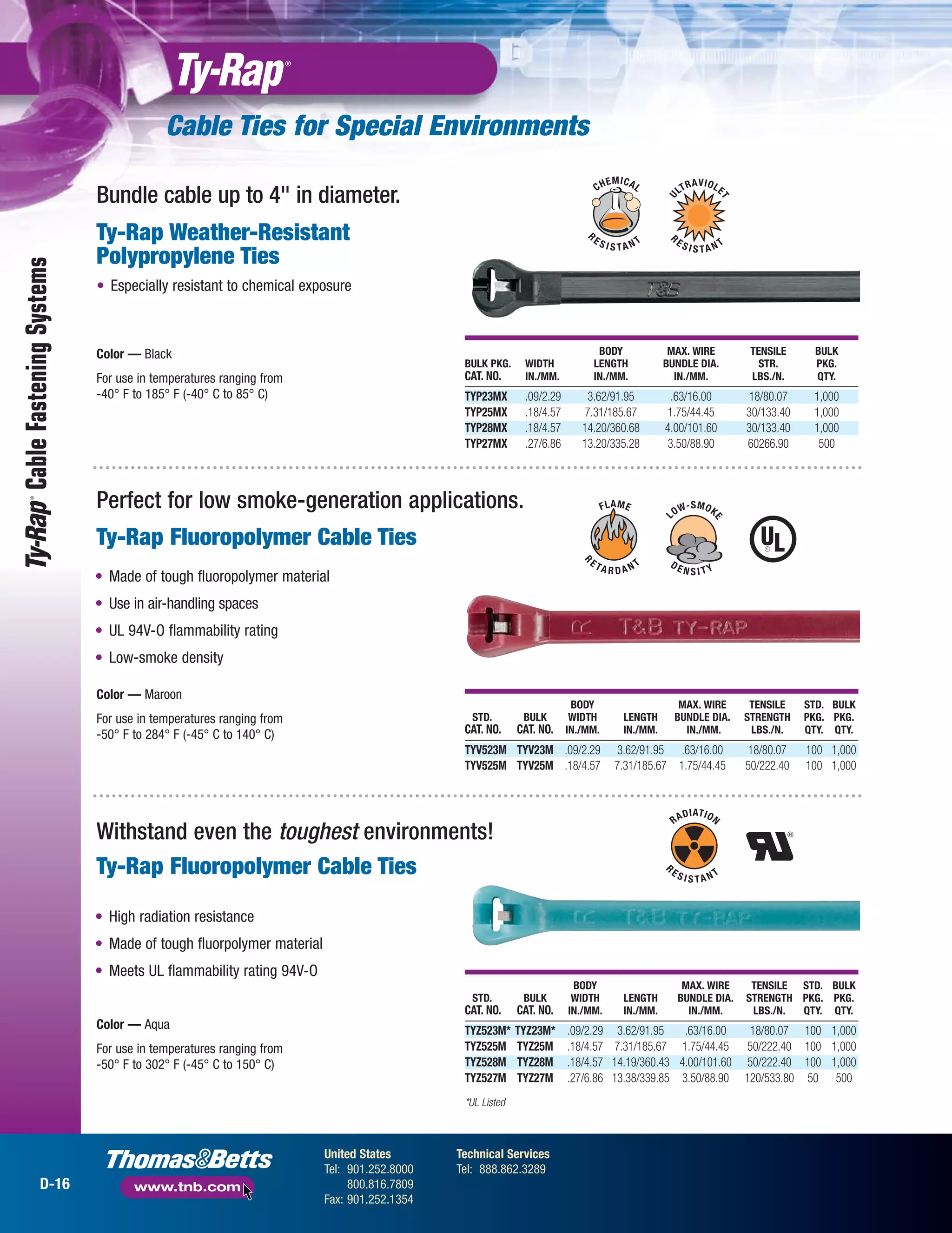 Thomas & Betts - Ty-Rap Cable Ties | PDF
