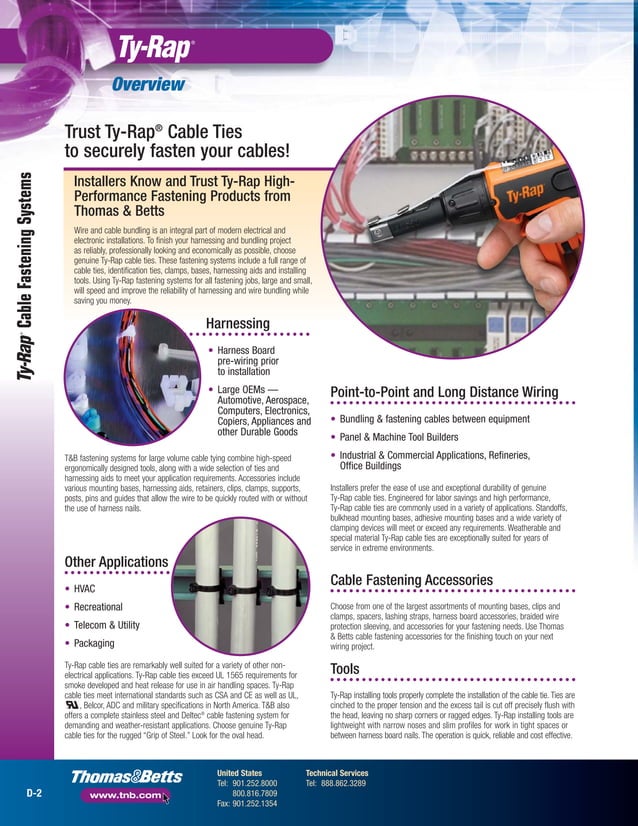 Thomas & Betts - Ty-Rap Cable Ties | PDF