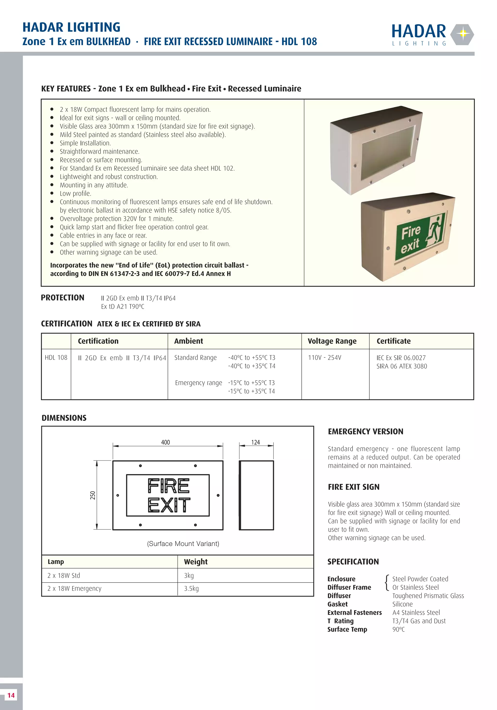 Hadar Lighting - Hazardous Area Zone 1 & Zone 2 Lighting (ATEX ...