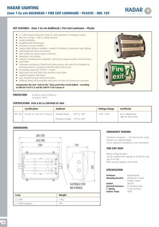Hadar Lighting - Hazardous Area Zone 1 & Zone 2 Lighting (ATEX Certified) | PDF
