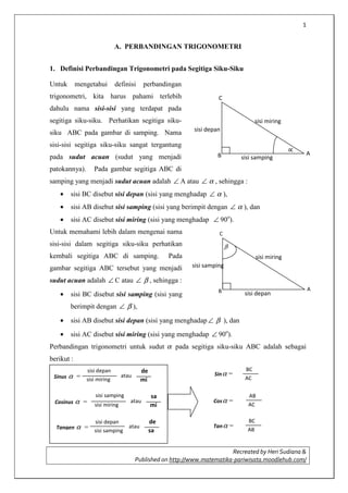 A.1. perbandingan trigonometri | PDF