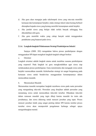 Perpustakaan sebagai Media dalam Implementasi Strategi Pembelajaran Inkuiri (SPI) pada ...
