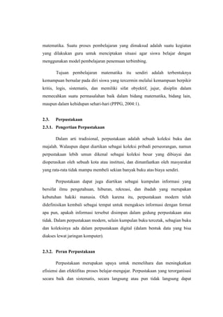 Perpustakaan sebagai Media dalam Implementasi Strategi Pembelajaran Inkuiri (SPI) pada ...