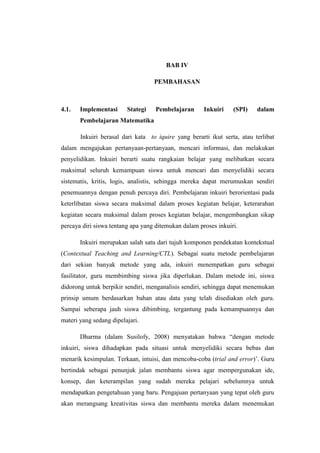 Perpustakaan sebagai Media dalam Implementasi Strategi Pembelajaran Inkuiri (SPI) pada ...