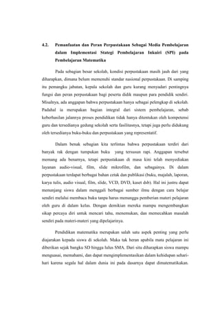 Perpustakaan sebagai Media dalam Implementasi Strategi Pembelajaran Inkuiri (SPI) pada ...