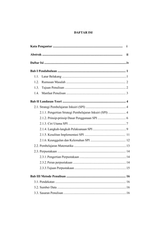 Perpustakaan sebagai Media dalam Implementasi Strategi Pembelajaran Inkuiri (SPI) pada ...