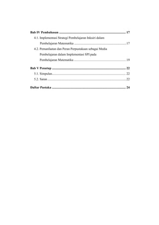 Perpustakaan sebagai Media dalam Implementasi Strategi Pembelajaran Inkuiri (SPI) pada ...