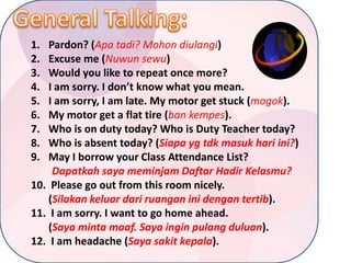 English Conversation in the School | PPTX