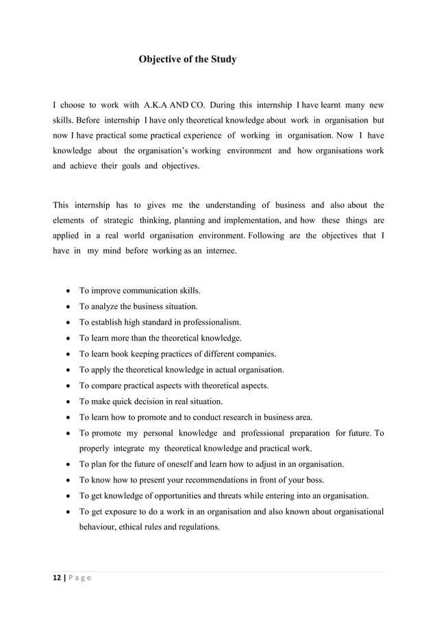 A.k.a & co. internship rpoject report | DOCX | Business Accounting & Finance | Business