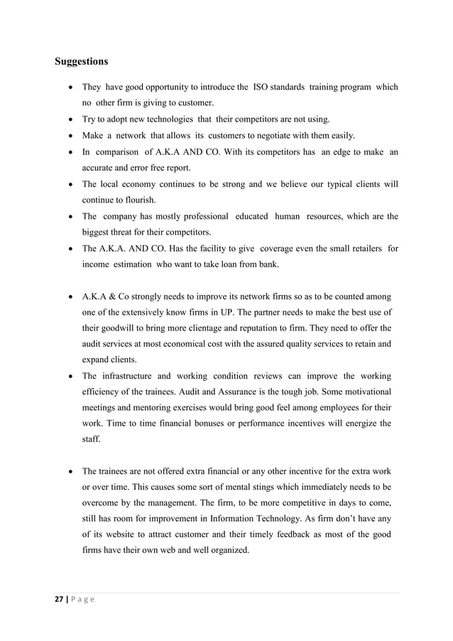 A.k.a & co. internship rpoject report | DOCX | Business Accounting & Finance | Business