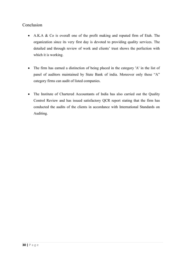 A.k.a & co. internship rpoject report | DOCX | Business Accounting & Finance | Business