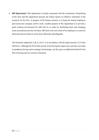 A.k.a & co. internship rpoject report | DOCX