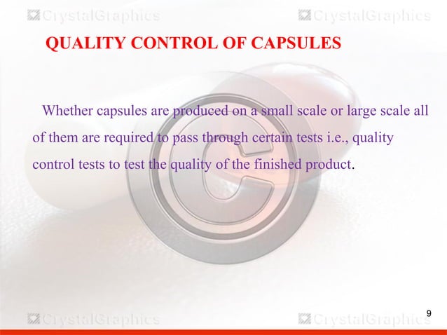QUALITY CONTROL OF CAPSULES | PPT | Chemistry | Science