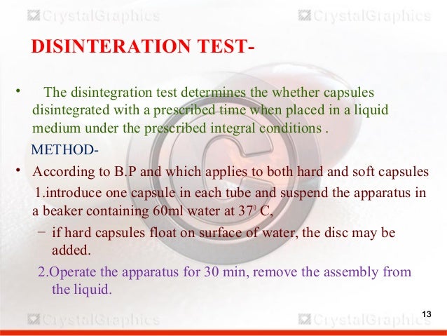 QUALITY CONTROL OF CAPSULES
