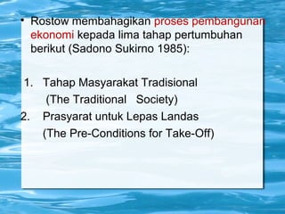 Ekonomi - teori Rostow | PPT