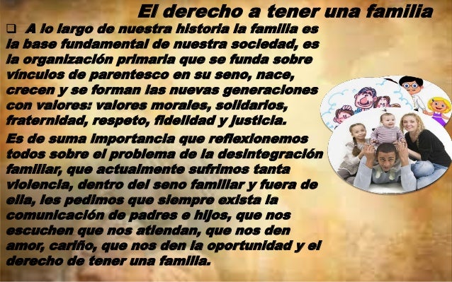 El Derecho A Tener Una Familia
