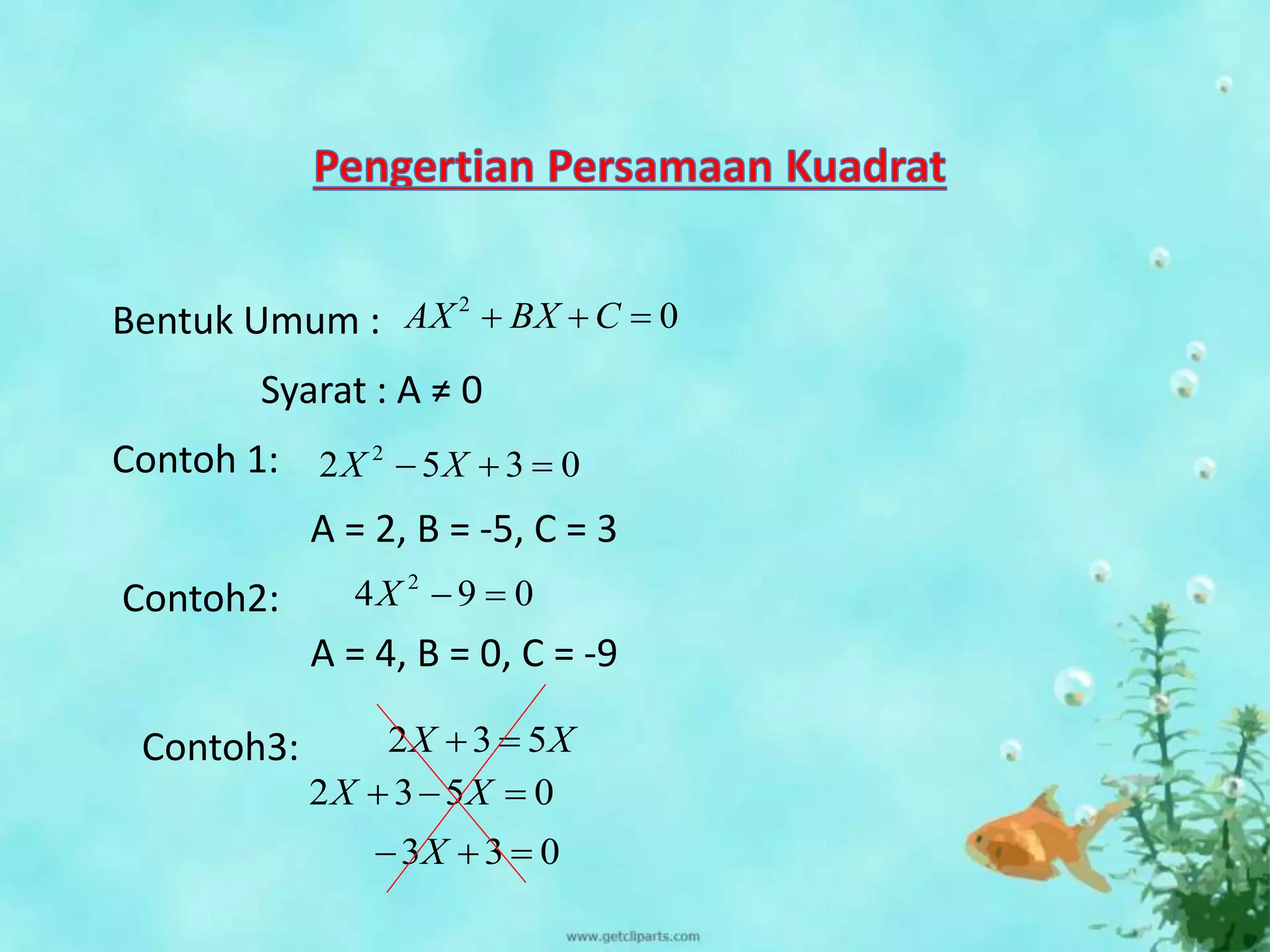 persamaan kuadrat | PPTX